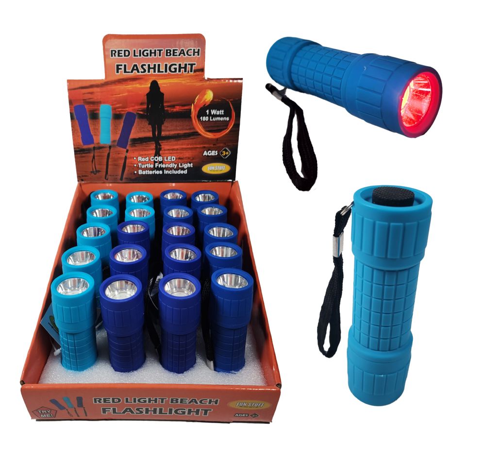 20 Bulk Red Light Beach Flashlight - at - bluestarempire.com