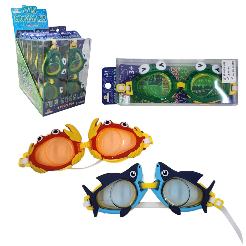 12 Bulk Animal Fun GoggleS-3 Asst. Styles - at - bluestarempire.com