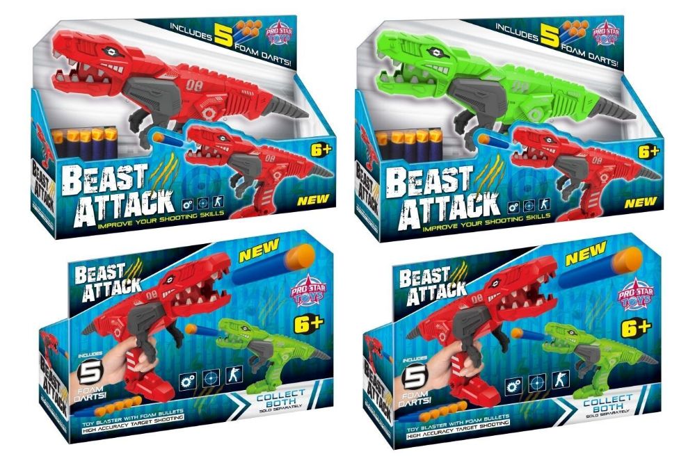 24 Bulk Beast Attack Dinosaur BlasteR- Assorted - at - bluestarempire.com