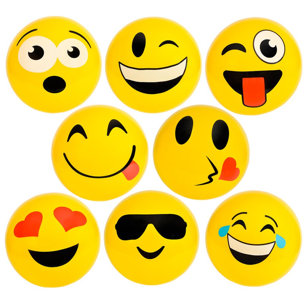 48 Bulk 18 inch Emoticon Vinyl Ball Yellow Only (48/cs) - at ...