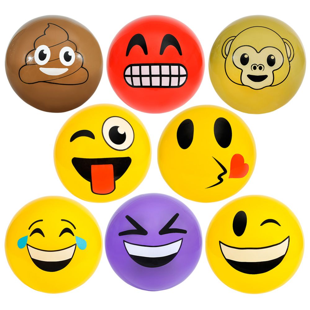 48 Bulk 18 inch Emoticon Vinyl Ball Assorted Color (48/cs) - at ...