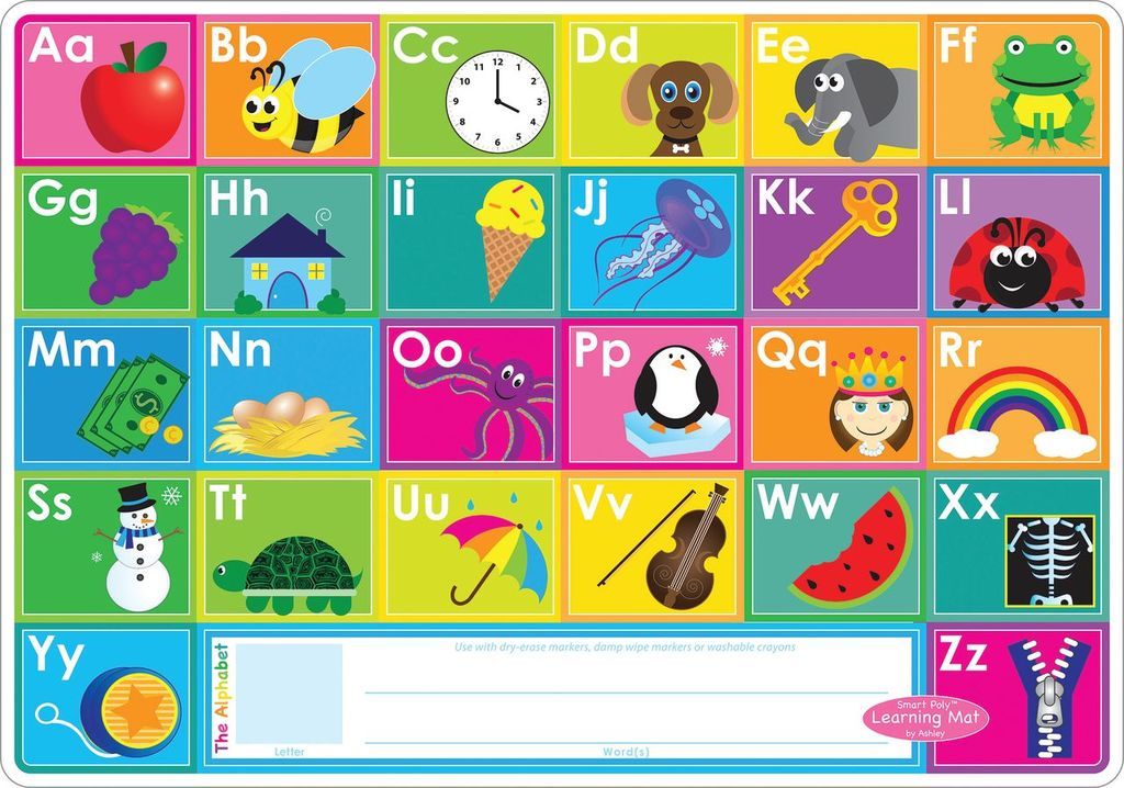 20 Bulk 10 Smart Poly Learning Mats 12 inch x17 inch, DoublE-Sided, Abc ...
