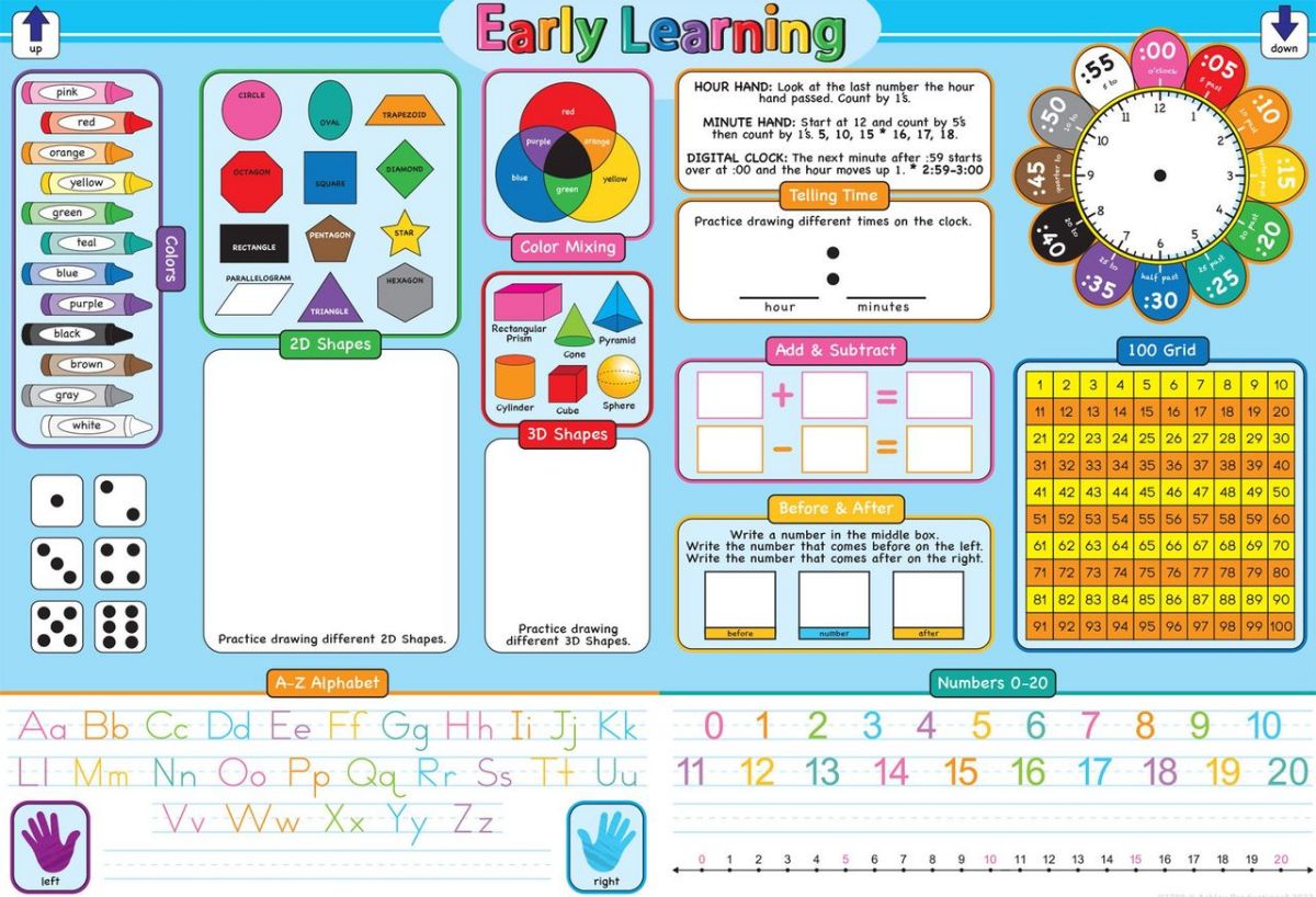 10 Bulk Placemat Studio, 10, Early Learning Education Basics, Learning ...