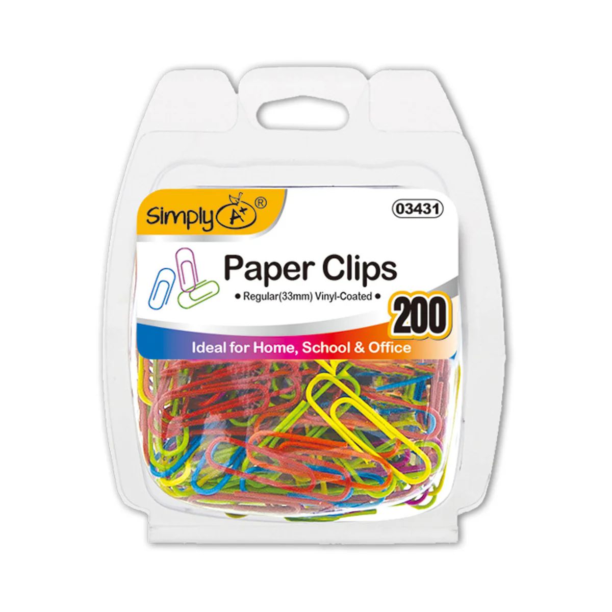 144 Bulk 200-Piece 33mm Paper Clips Assorted Colors - at ...