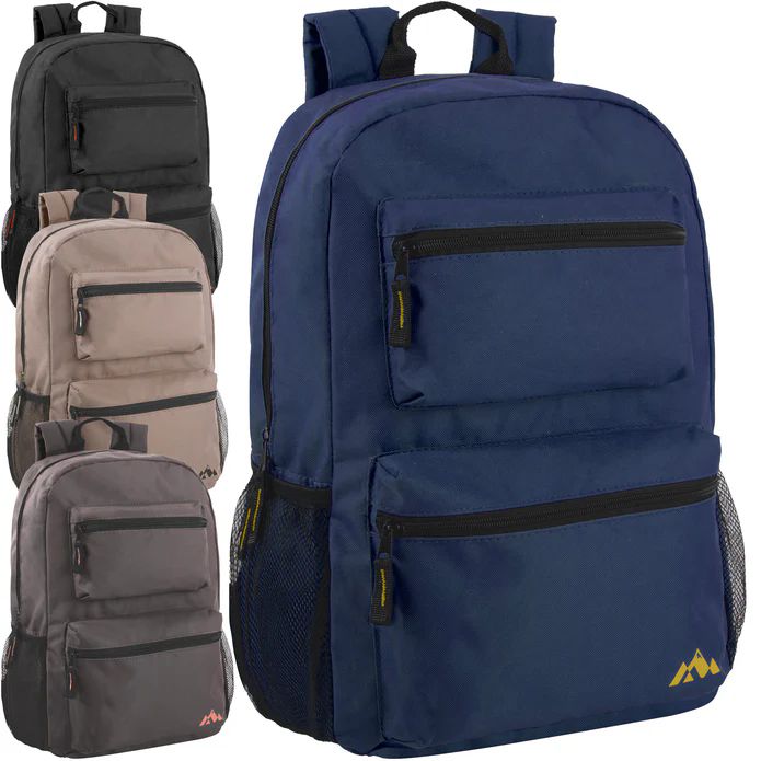 24 Bulk 17-Inch Multi Pocket Bungee Backpack - 3 Girl Colors - at ...