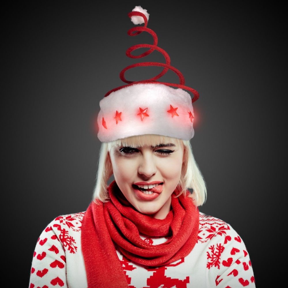 36 Bulk Led Santa Spring Hat - at - bluestarempire.com