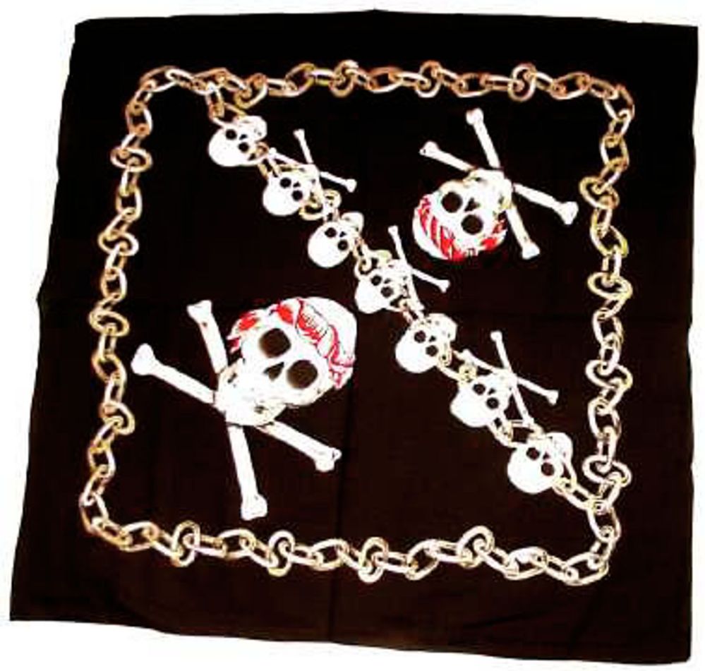 60 Bulk Skull & Crossbones With Chains Bandann - at - bluestarempire.com