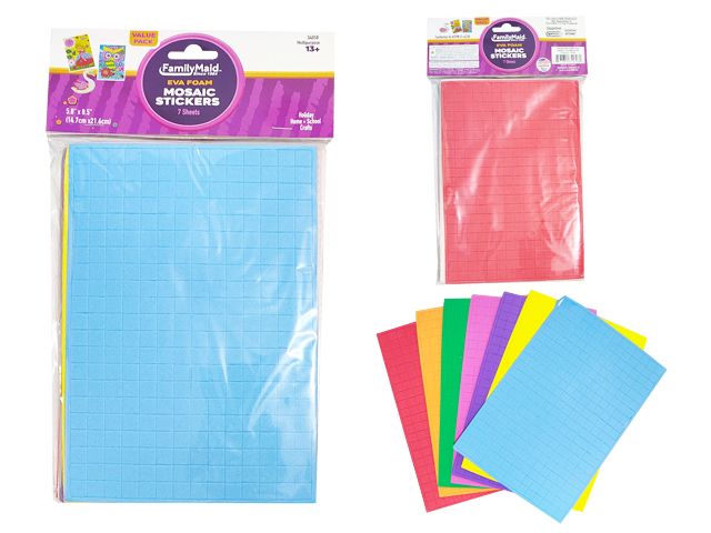 48 Bulk Eva Foam Mosaic Stickers 7-Sheet - at - bluestarempire.com