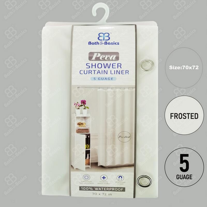24 Bulk Peva Shower Liner Asst Wht/frstd 5g - at - bluestarempire.com