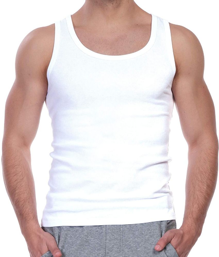 48 Bulk Men Cotton Ribbed Tank Top A Shirt White Assorted Sizes S-xl ...
