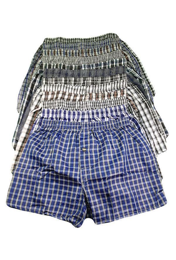 144 Bulk Mens Woven Plaid Boxer Shorts Size Medium - at ...